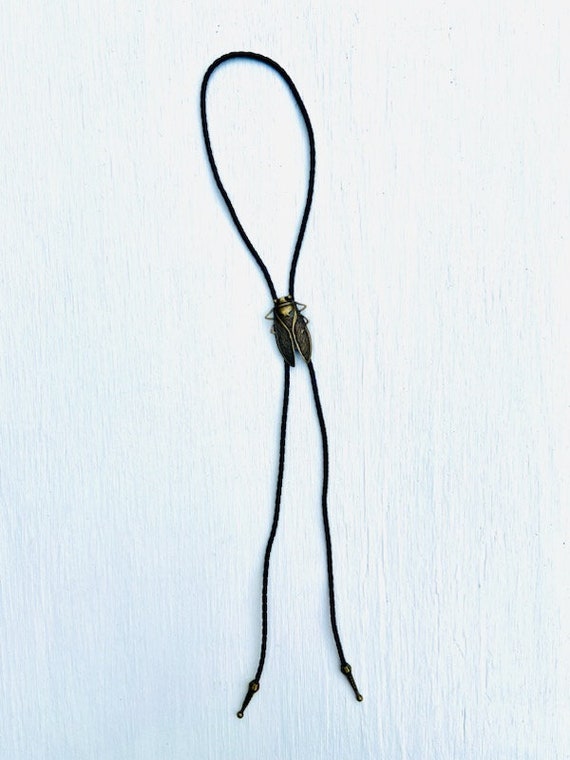 The Cicada Bolo: Bronzed Cicada Locust Pendant Wester… - Gem