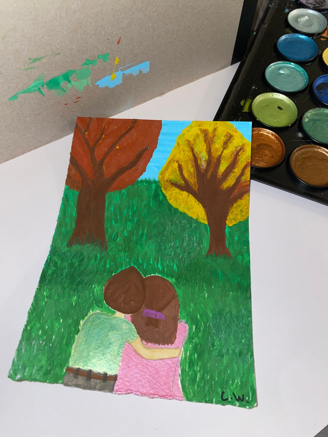 Custom Cuddly LGBTQIA Couple Watercolor Portrait - Etsy