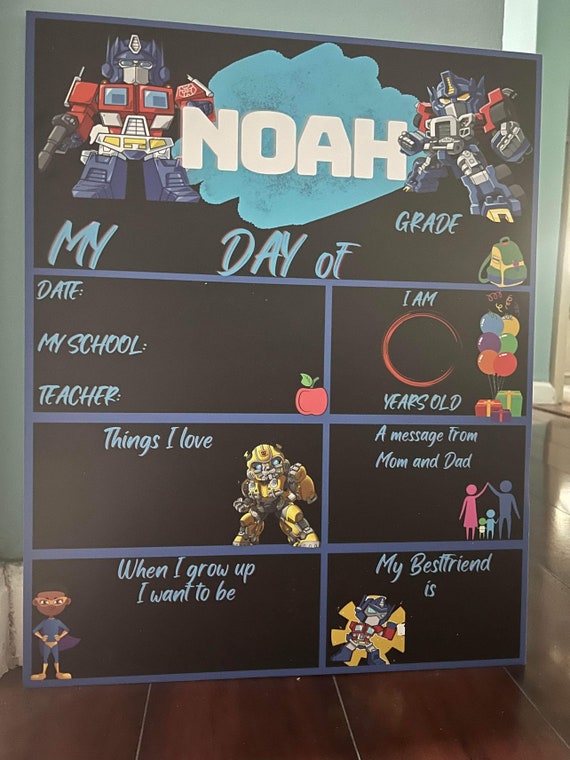 Transformers Inspired Custom Order School Chalkboard First - Etsy