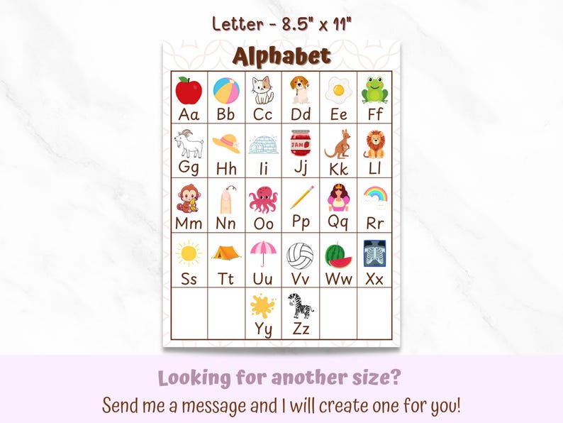 Printable Alphabet Chart With Pictures, Phonics, Beginning Sounds ...