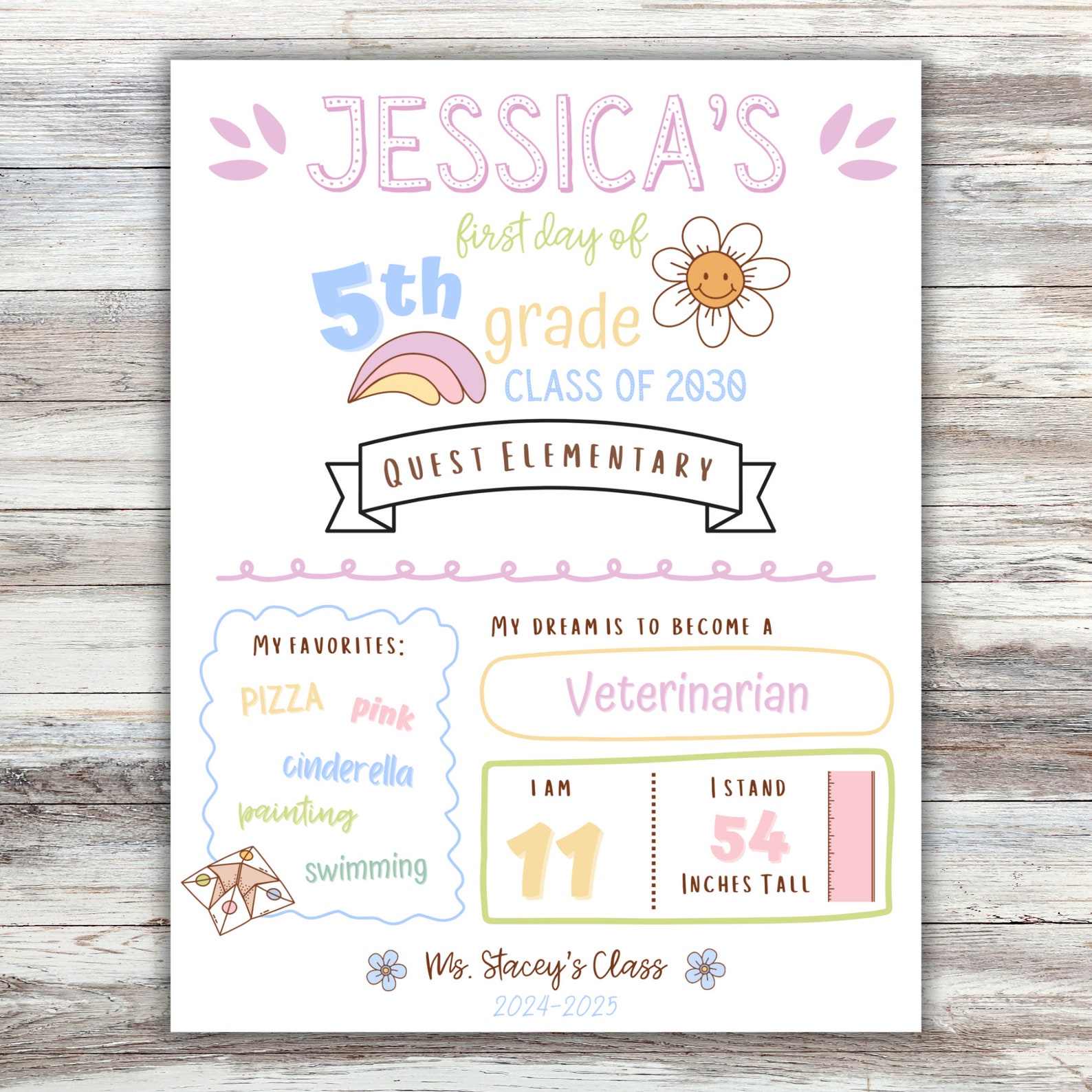 Custom Back to School Sign First Day of School Sign Chalkboard Sign ...