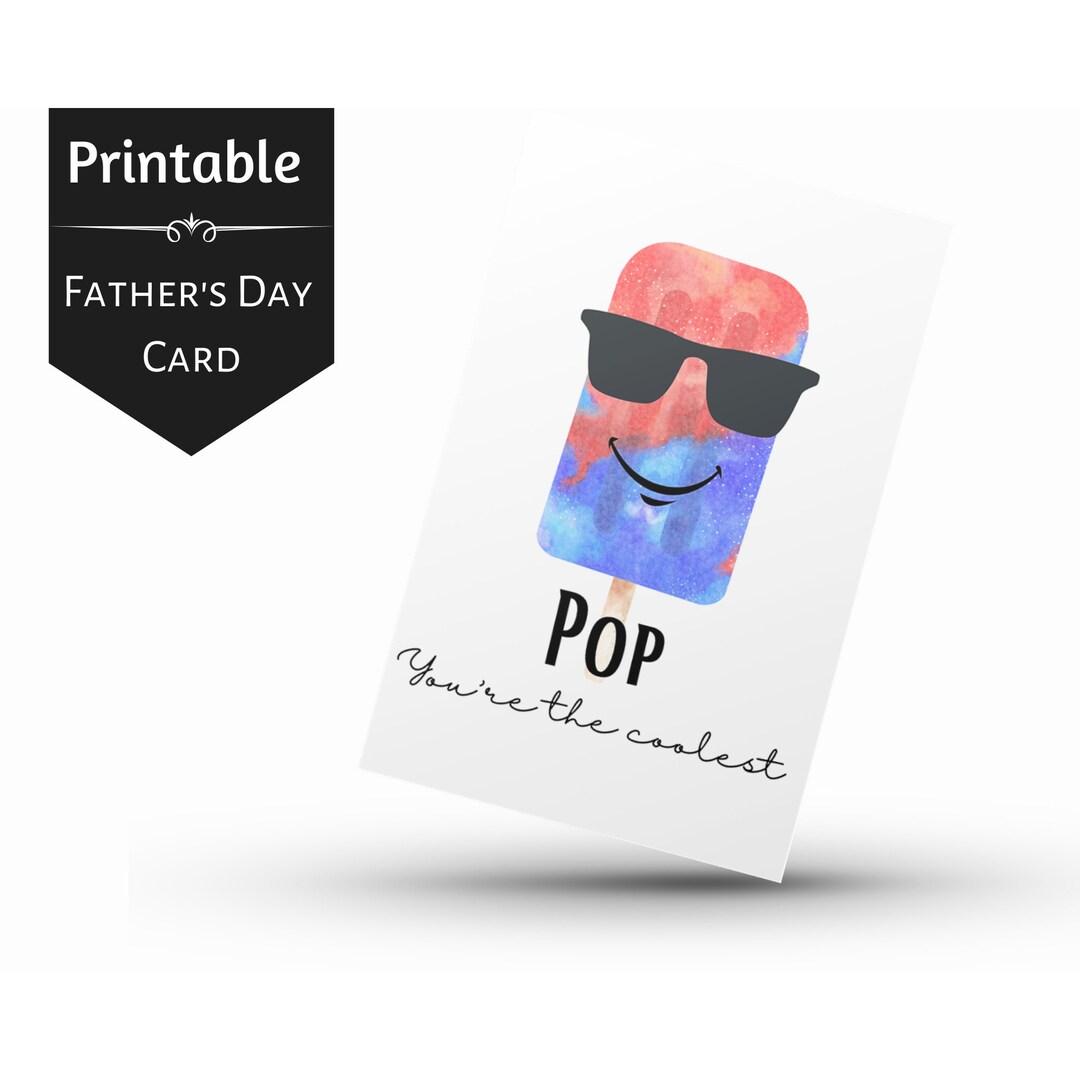 Pop, You're the Coolest Father's Day Card Father's Day Pop Cool Dad ...