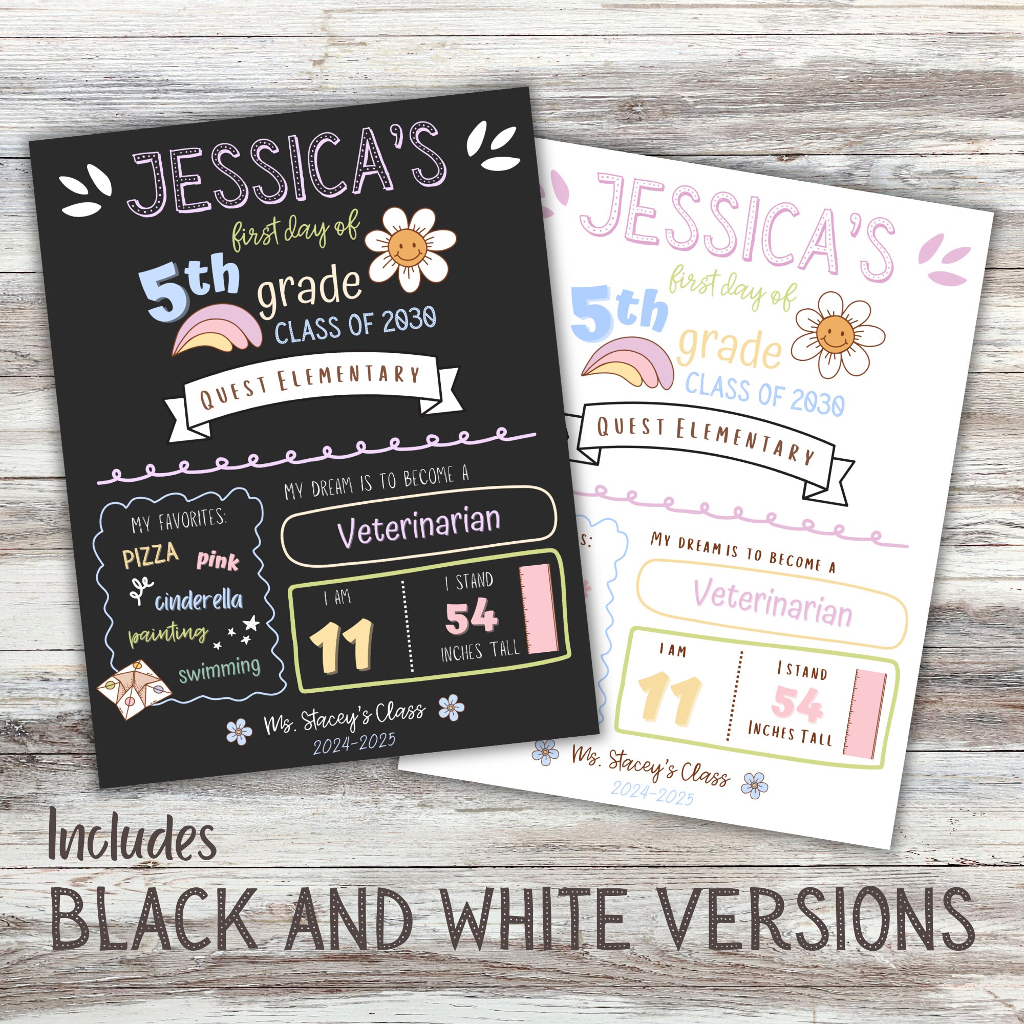 Custom Back to School Sign First Day of School Sign Chalkboard Sign ...