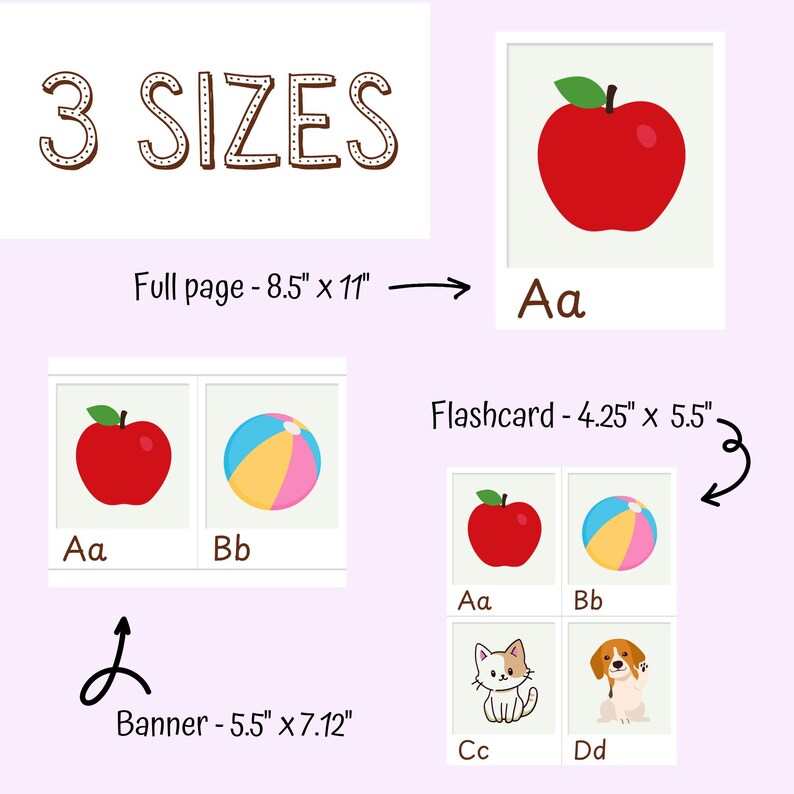 RETRO PASTEL Alphabet Posters, Alphabet Flashcards, Alphabet Chart ...