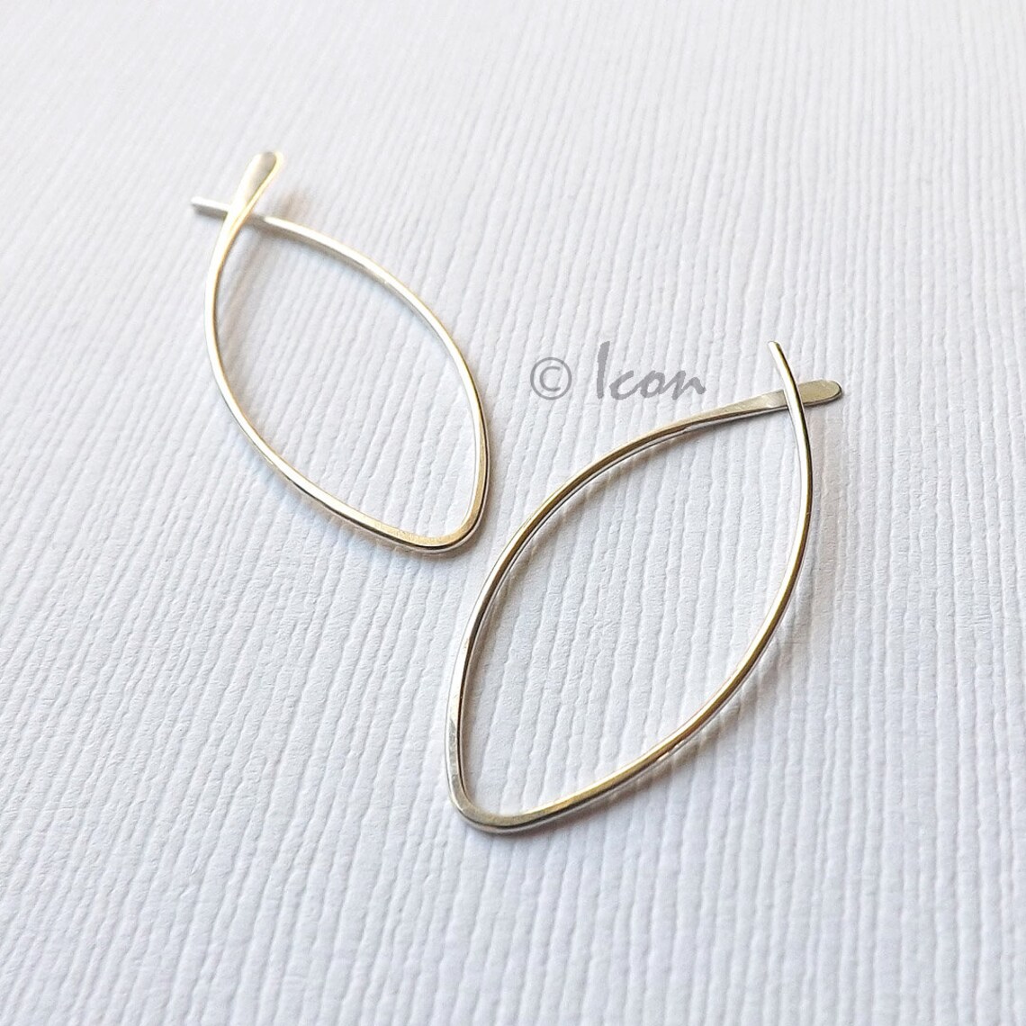 Silver Hoop Earrings Threader Hoops Open Hoop Earrings - Etsy