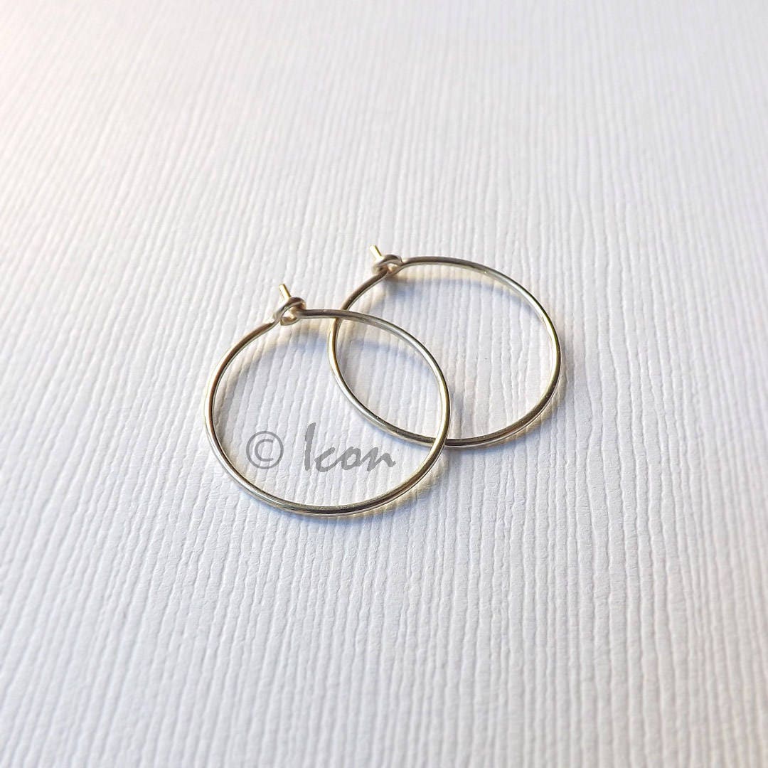 Silver Hoop Earrings Simple Hoops Lightweight Minimal Hoop Earring ...