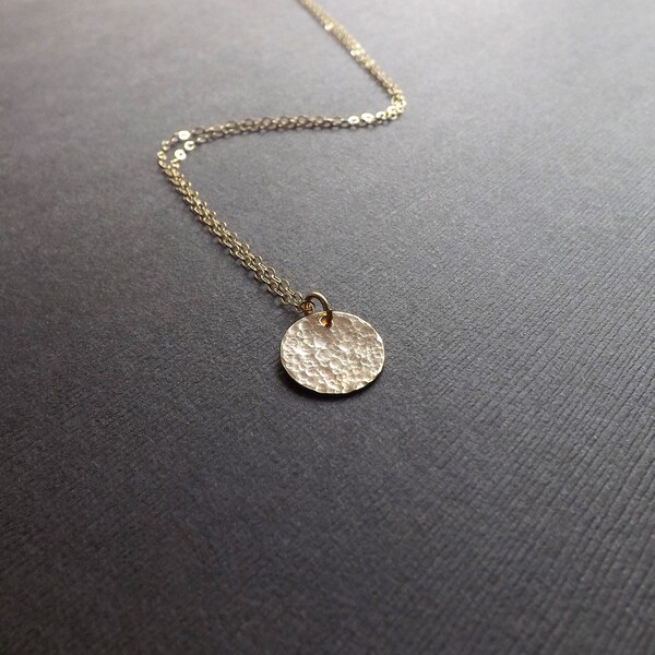 Gold Disc Necklace - Etsy