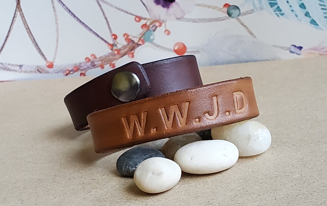 W.W.J.D Snap Leather Bracelet - Etsy
