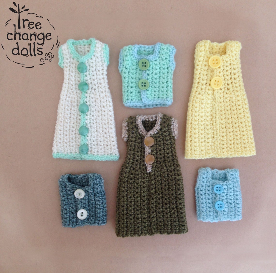 Tree Change Dolls® Crochet Pattern 1 Button up Top & Dress - Etsy