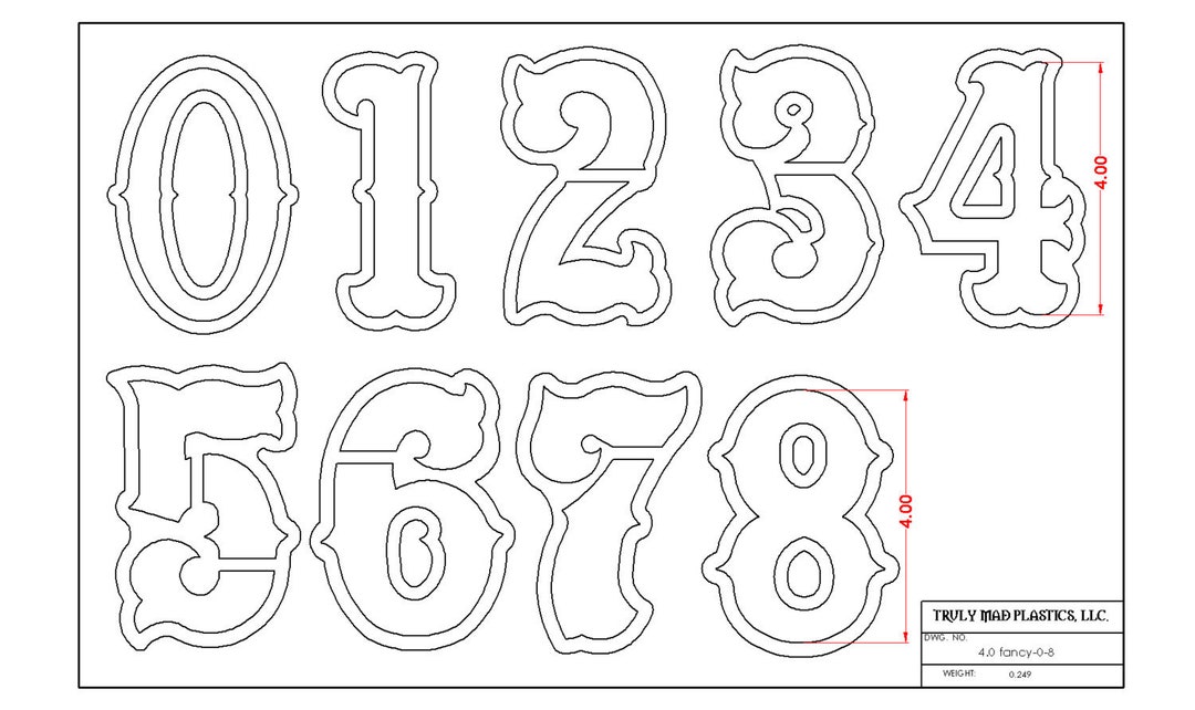 Full Fancy Number Set 3D Cutters - Etsy