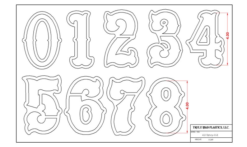 Full Fancy Number Set 3D Cutters - Etsy