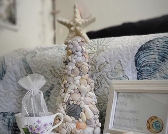 Seashell Tree 13 Seashell Art Tree, Christmas Gift, Shell Art, Ocean ...