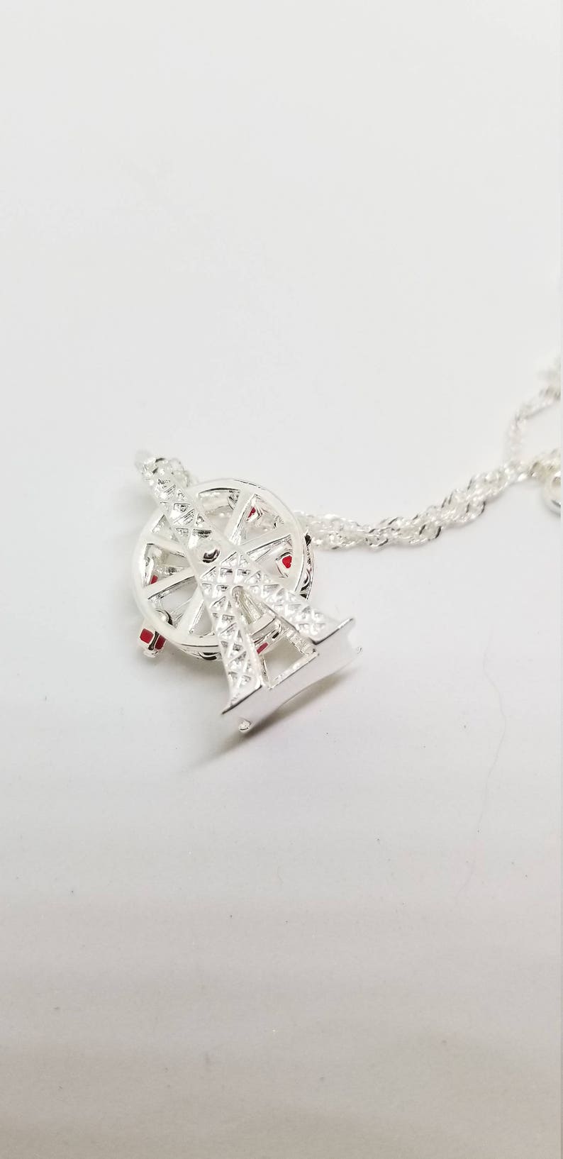 Wonder Wheel Ferris Wheel Sterling Silver Charm Necklace (movable Parts ...