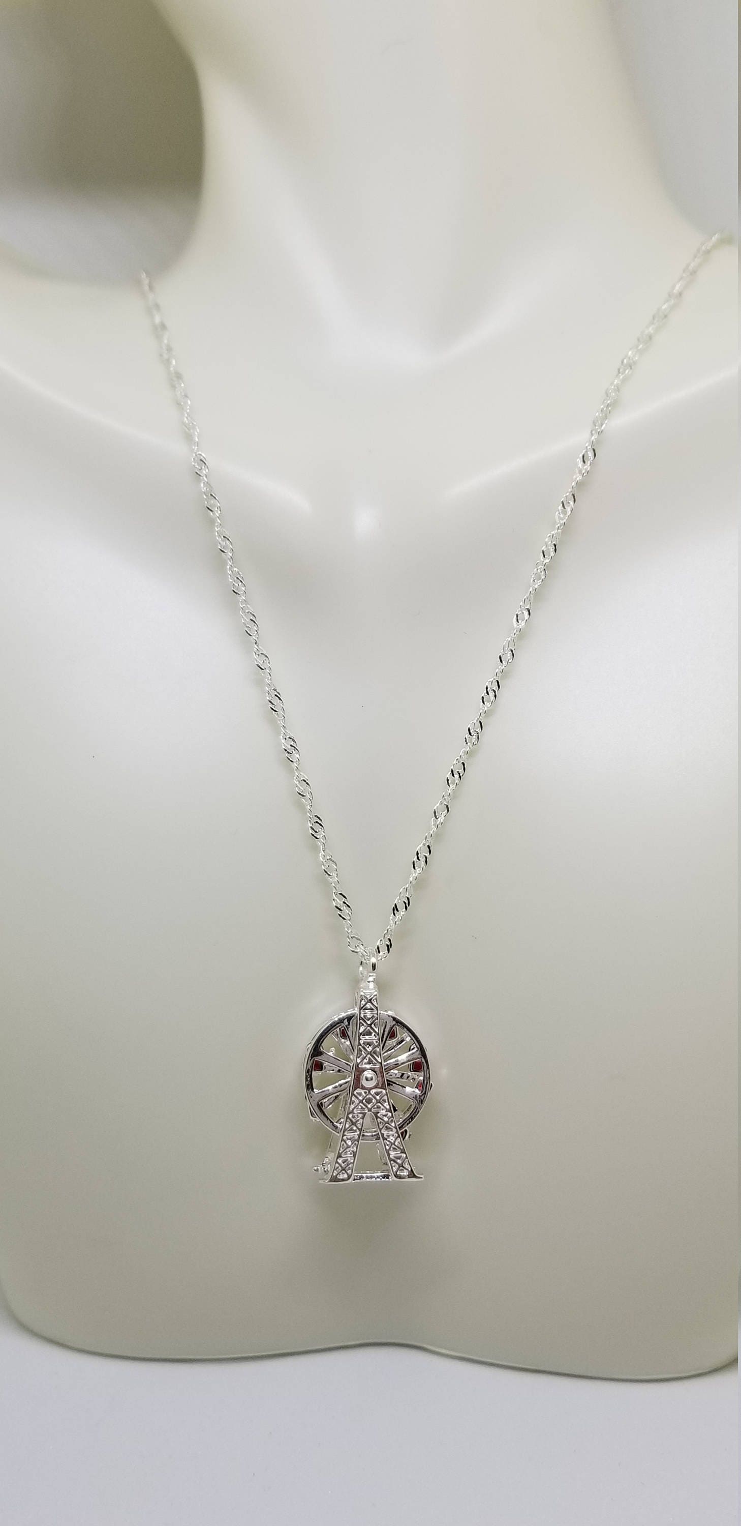 Wonder Wheel Ferris Wheel Sterling Silver Charm Necklace (movable Parts ...