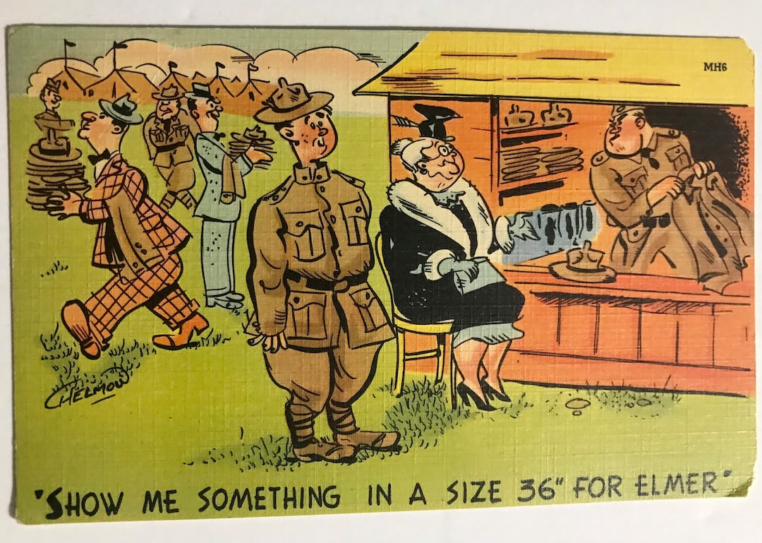 Vintage Postcard WWI US Army Humorous Cartoon Soldier Doughboy Uniforms ...