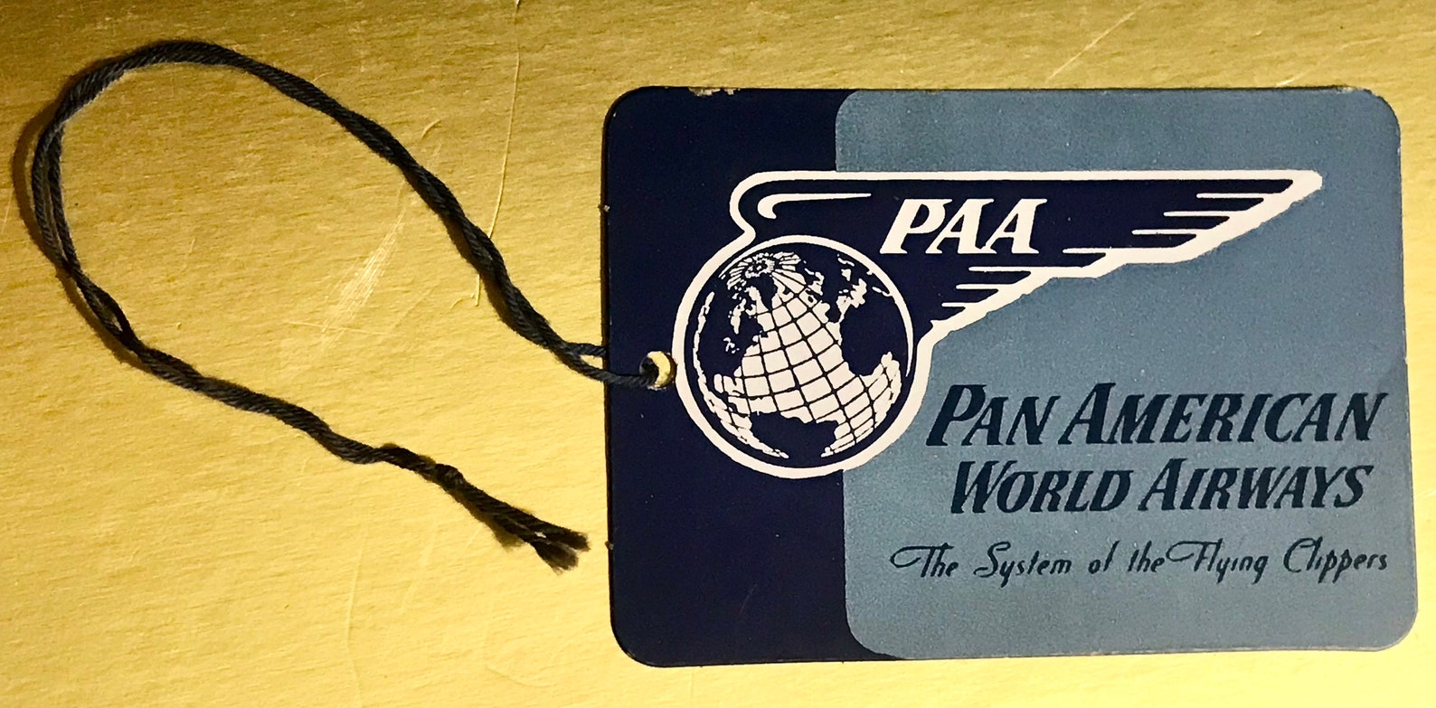 Vintage PAA Pan American World Airways Luggage Tag Wing Logo Flying ...