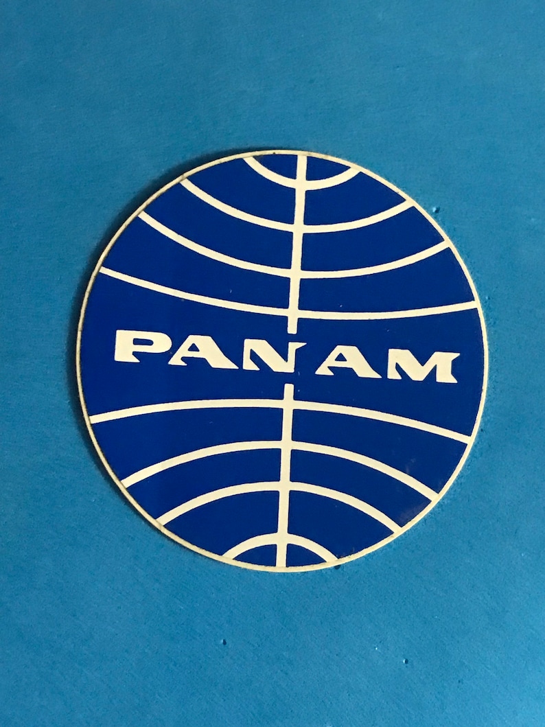 Vintage Pan Am Airlines Globe Logo Sticker 2” Dark Blue - Etsy