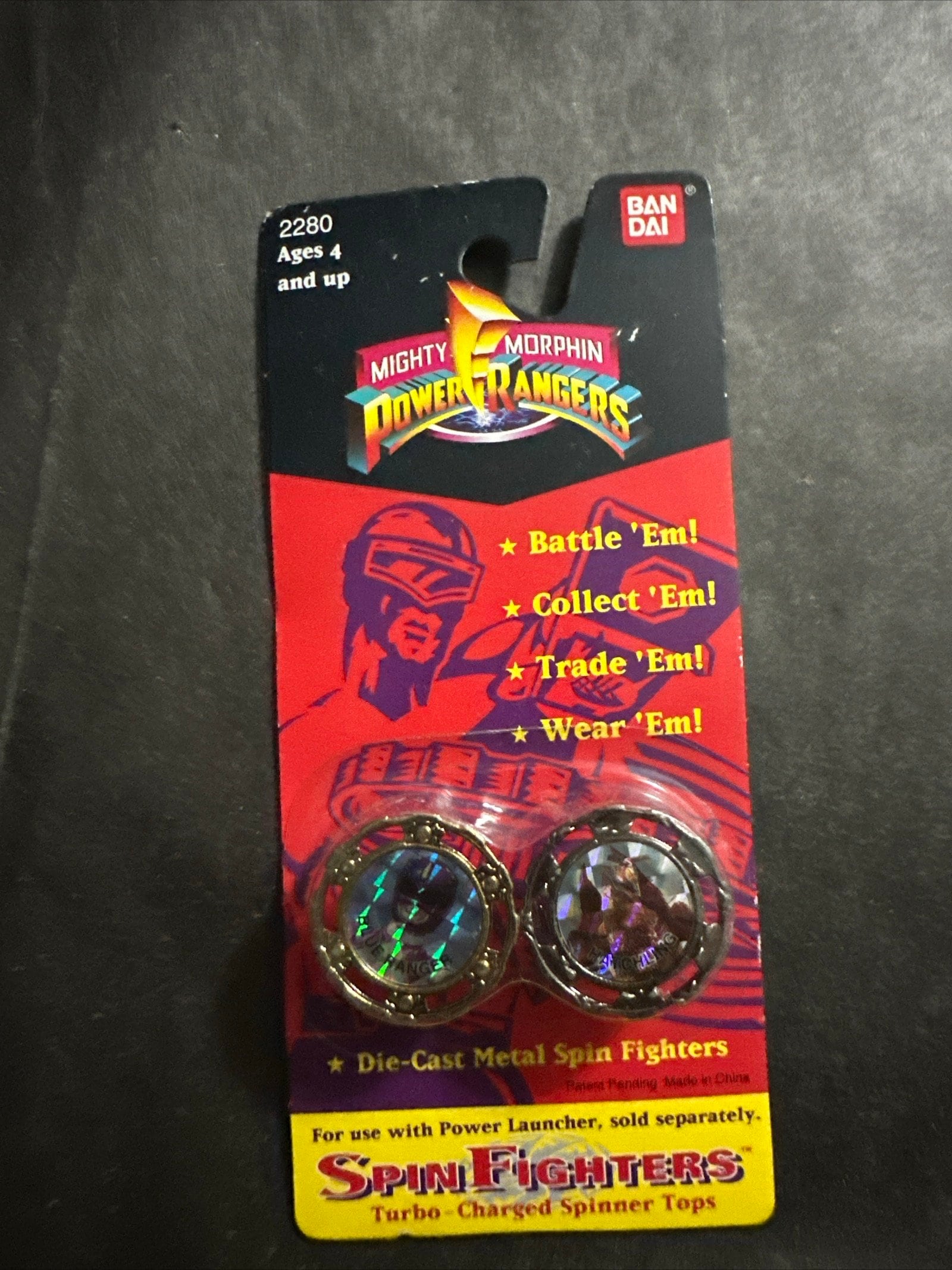 1993 Bandai Mighty Morphin Power Rangers Spin Fighters Hatchling & Blue ...