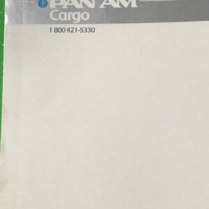 Vintage PAN AM CARGO Airlines Stationary Paper Letterhead Pad Unused ...