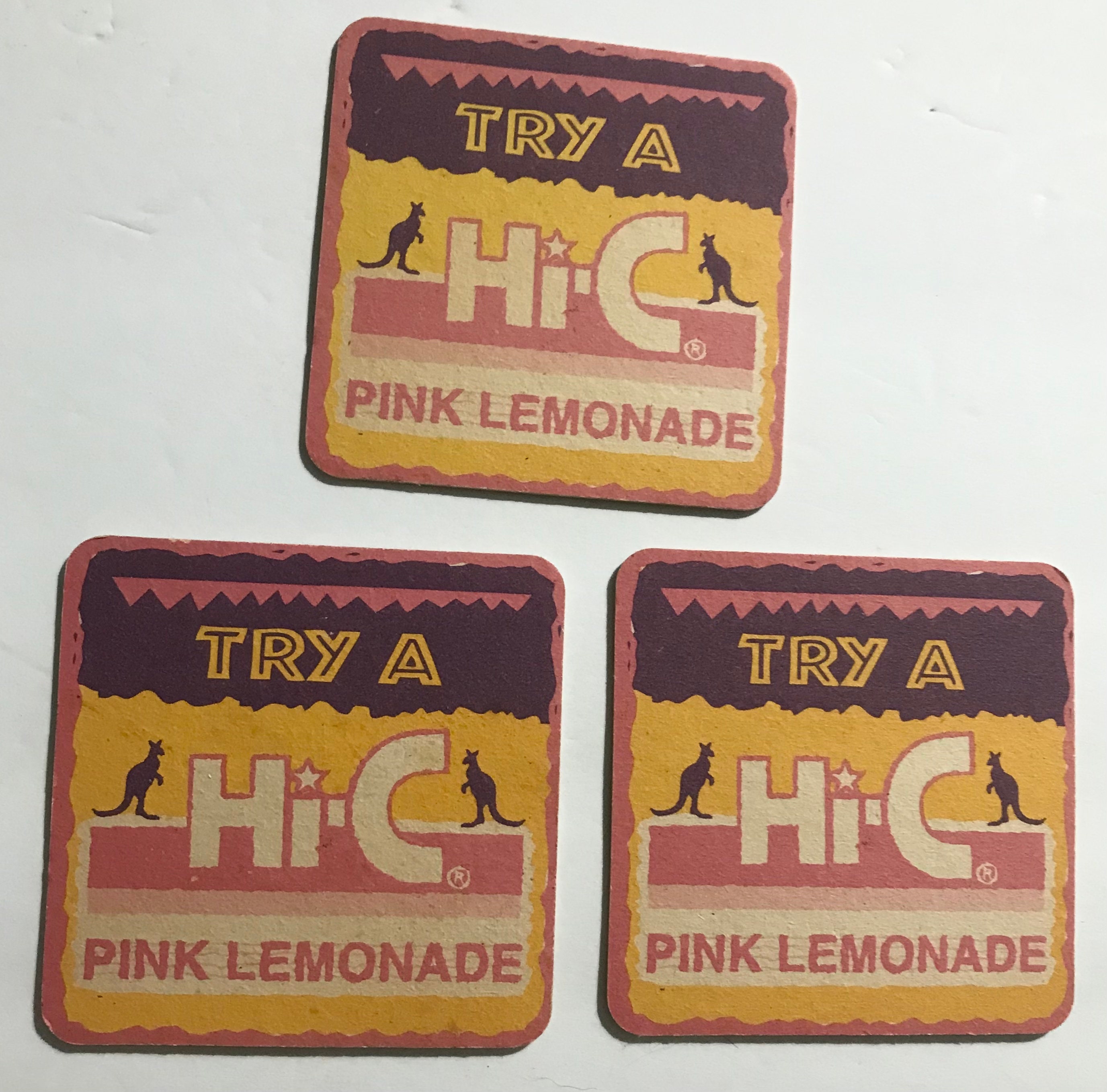 Lot 3 Vintage Hi-c Pink Lemonade bottoms Up Cola Cola Coke Coasters - Etsy