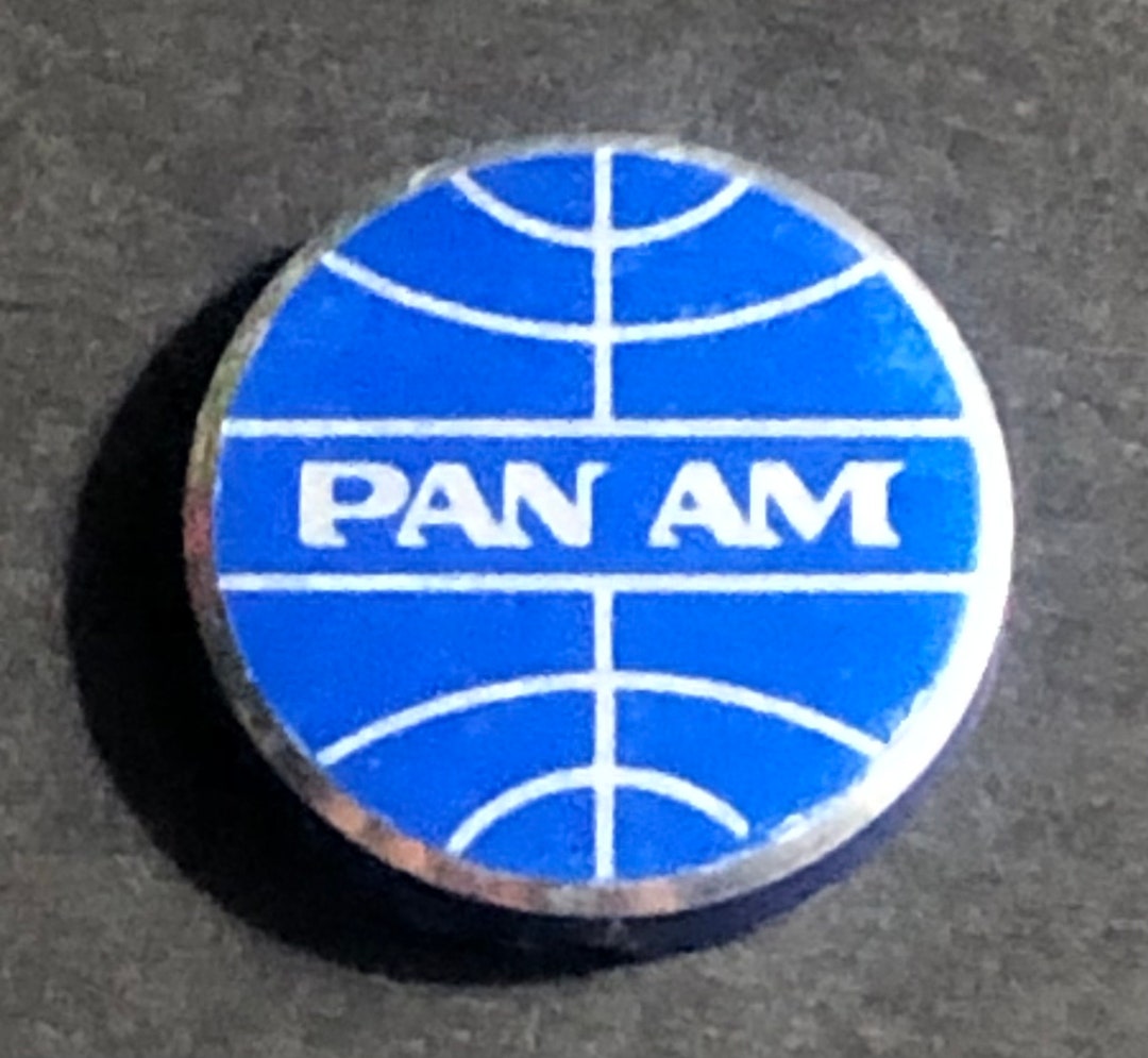 One Tiny Vintage Pan Am Airlines Globe Logo Metal “freeze Caps” ?? Blue ...