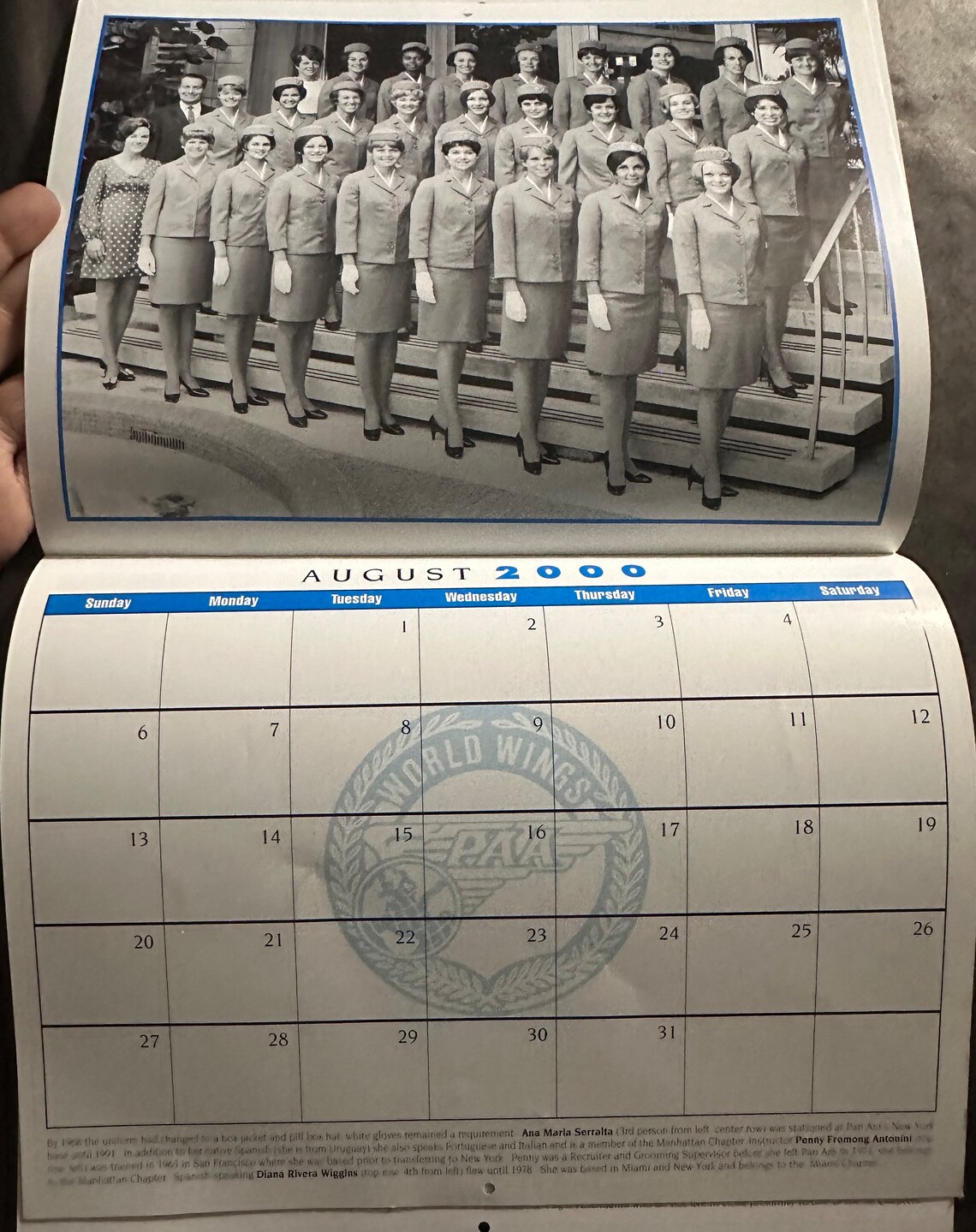 Pan Am Airlines Flight Attendant Stewardess Pan Am World Wings Calendar ...