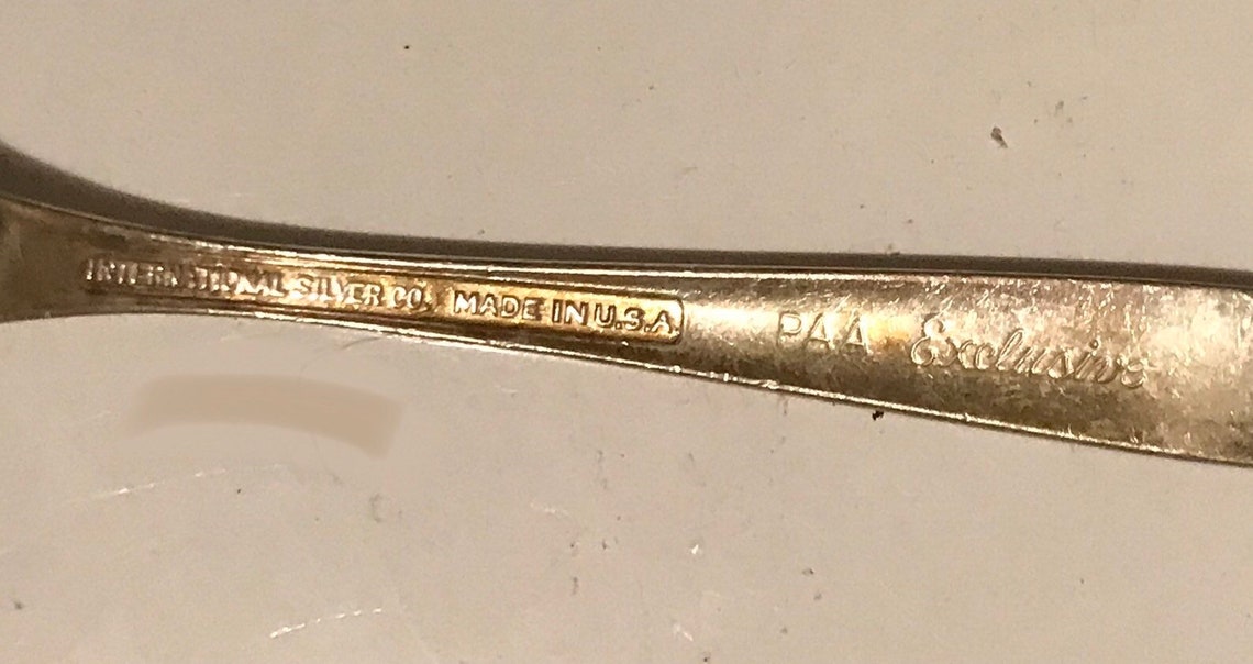 Vintage Pan Am Airlines in Flight Airplane Silverplate Silverware Fork ...