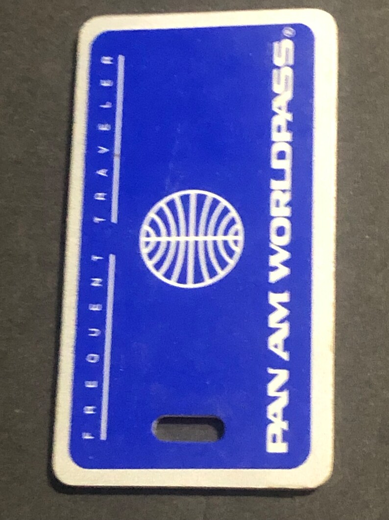 Vintage PAA Pan Am Airlines Luggage Tag Card World Pass FT Frequent ...