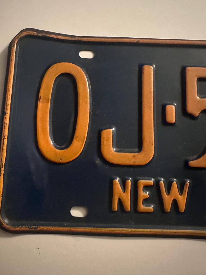 Vintage 1966-1973 New York Metal NY Car License Plate OJ-5012 Blue ...