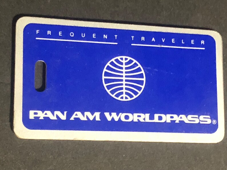 Vintage PAA Pan Am Airlines Luggage Tag Card World Pass FT Frequent ...