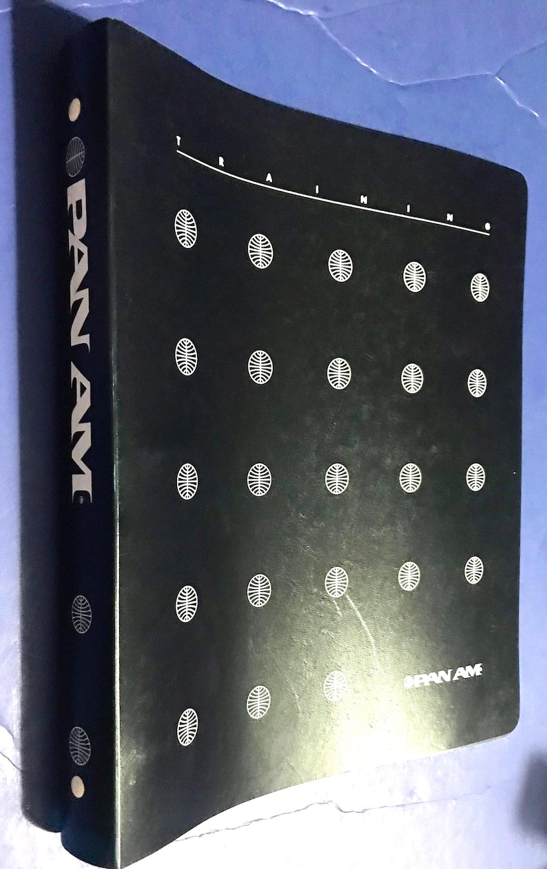 RARE Vtg Pan Am Airlines TRAINING Binder Stewardess Flight Attendant ...