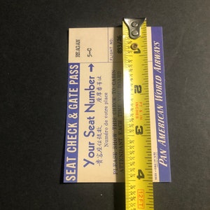 Flight Seat Check/gate Pass 1954 Pan American World Airways Miami ...