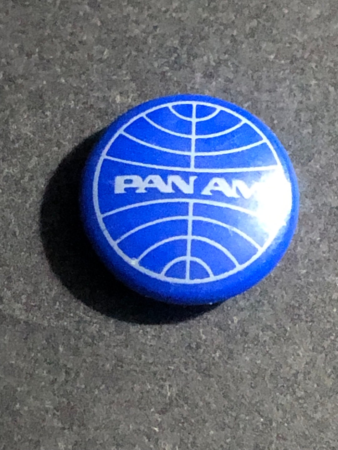 Lot 3 Vintage Pan Am Airlines Globe Logo Plastic “caps” ?? Blue/silver ...