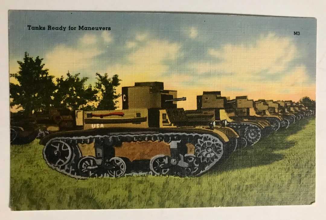 Vintage Postcard 1930-1945 US Military Activity Series M3 Tanks Ready ...