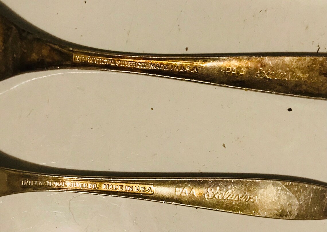 Vintage Pan Am Airlines in Flight Airplane Silverplate Silverware Fork ...