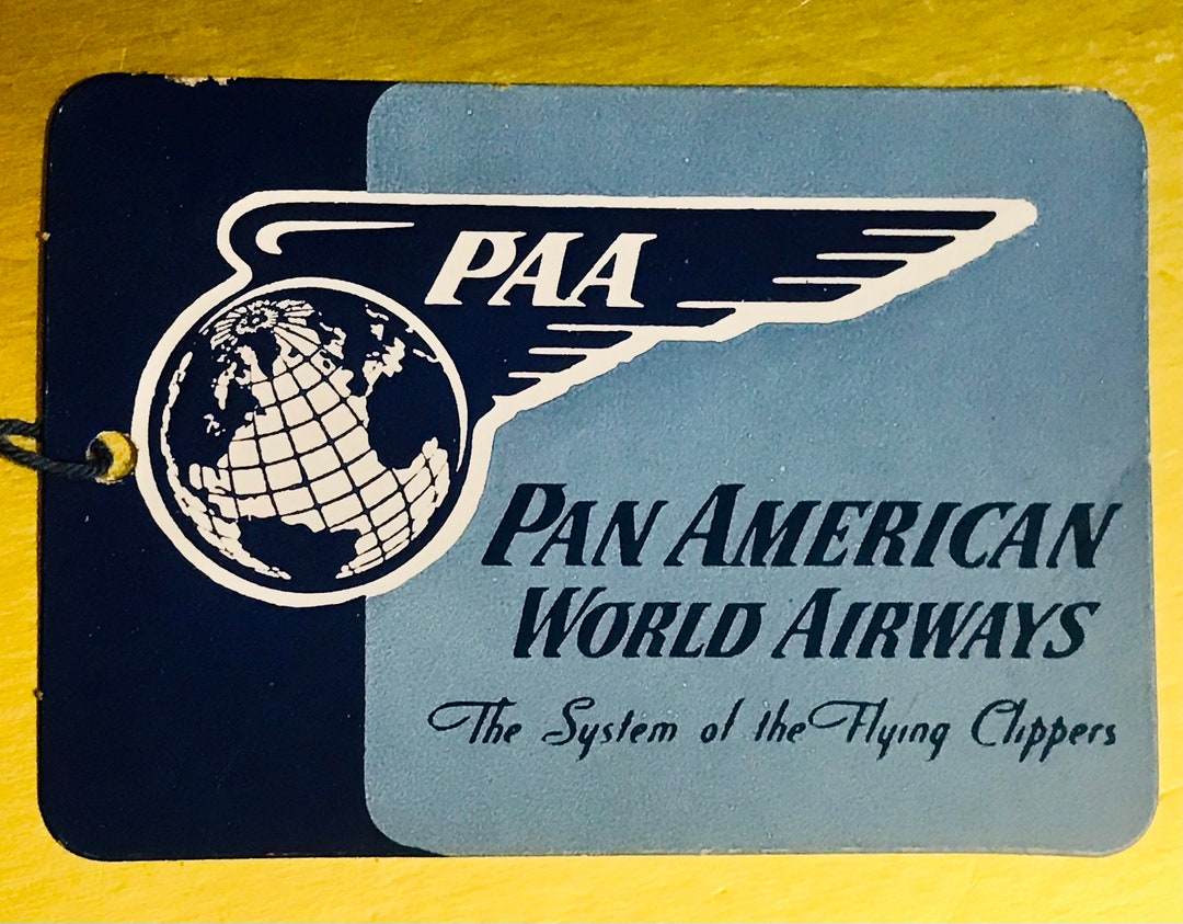 Vintage PAA Pan American World Airways Luggage Tag Wing Logo Flying Clippers - Etsy
