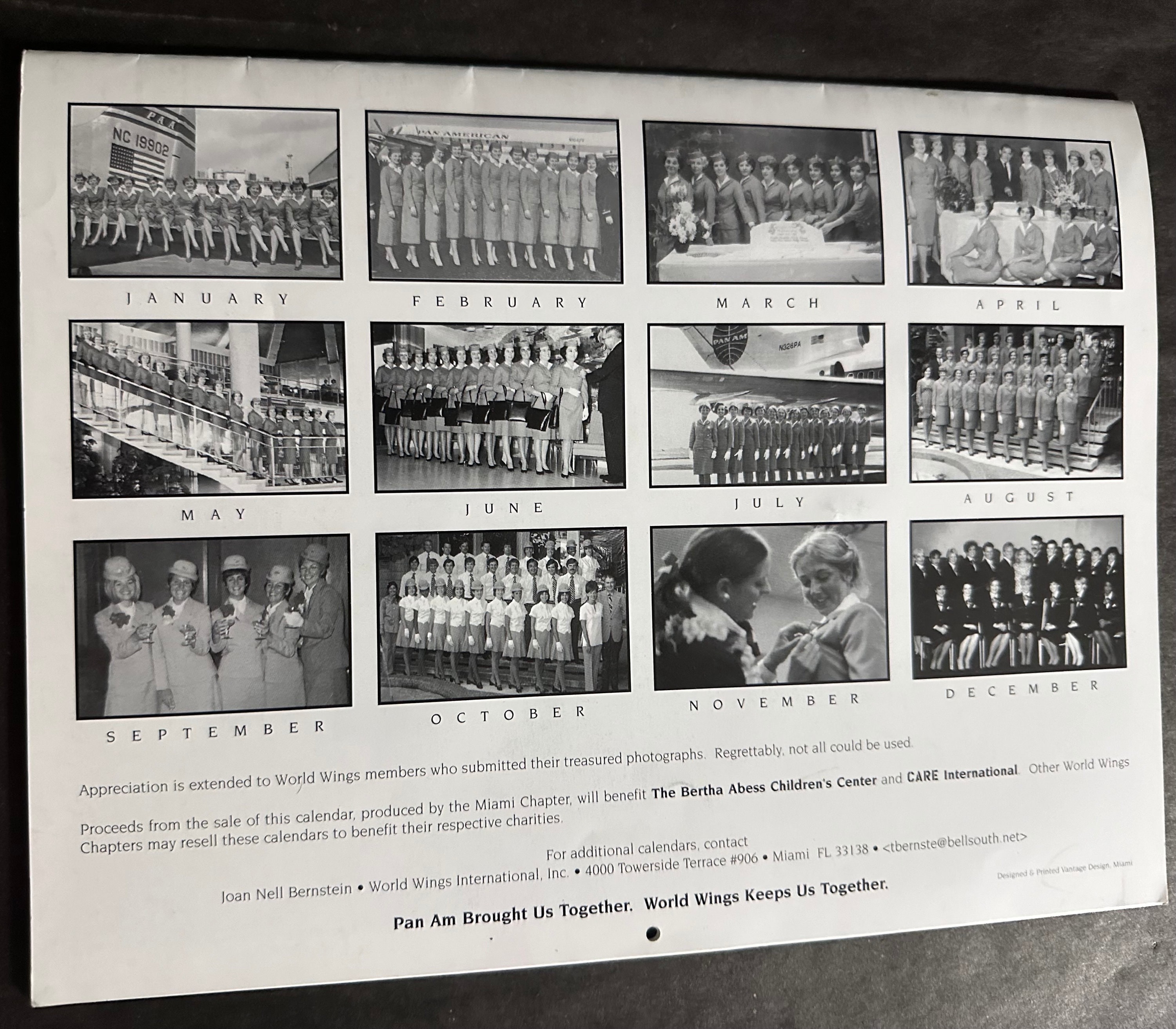 Pan Am Airlines Flight Attendant Stewardess Pan Am World Wings Calendar ...