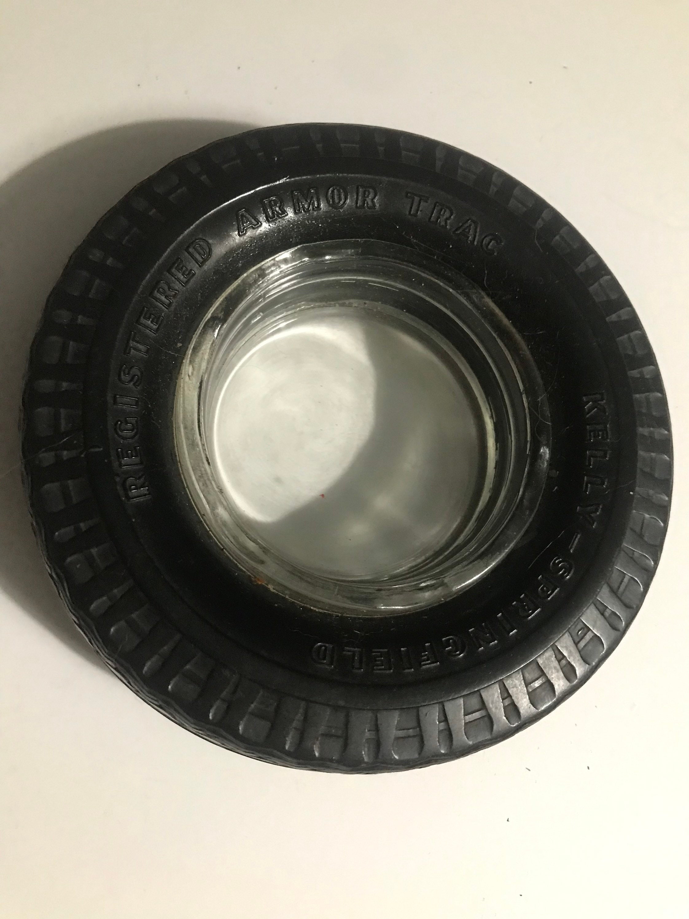 Kelly Springfield Registered Armor RUBBER TIRE Ashtray W/glass Insert ...