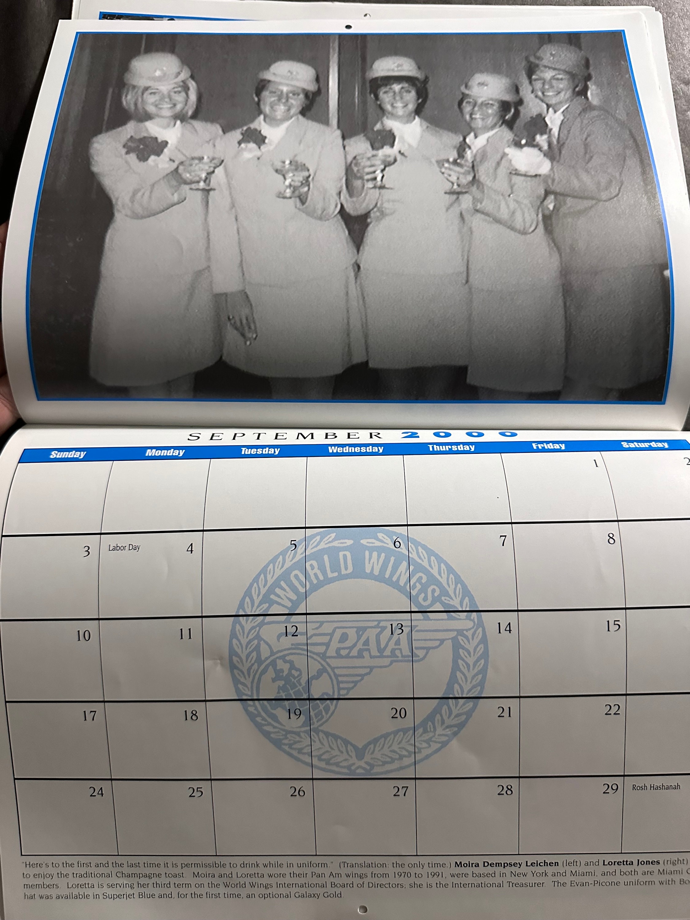 Pan Am Airlines Flight Attendant Stewardess Pan Am World Wings Calendar ...