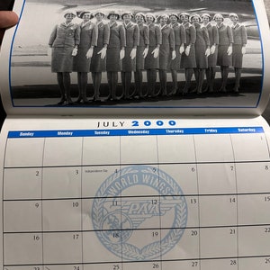 Pan Am Airlines Flight Attendant Stewardess Pan Am World Wings Calendar ...