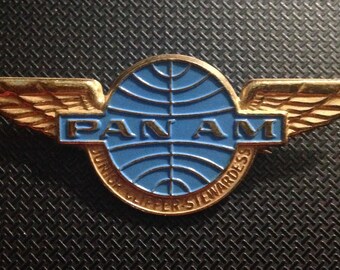 Vintage PAN AM AIRLINES 1960's Junior Clipper Stewardess Metal Kiddie ...