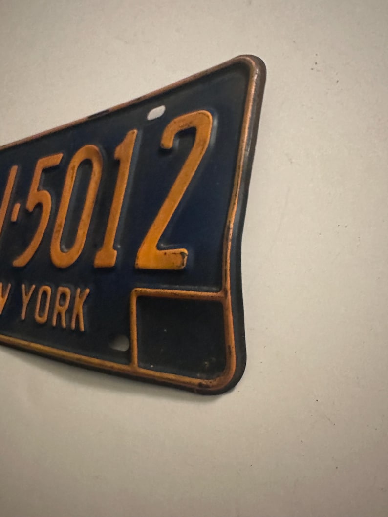 Vintage 1966-1973 New York Metal NY Car License Plate OJ-5012 Blue ...