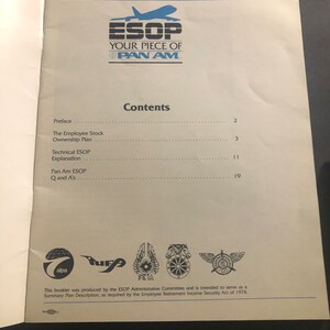 Vintage Pan Am Airlines ESOP Employee Stock Booklet 1974 Profit Report ...