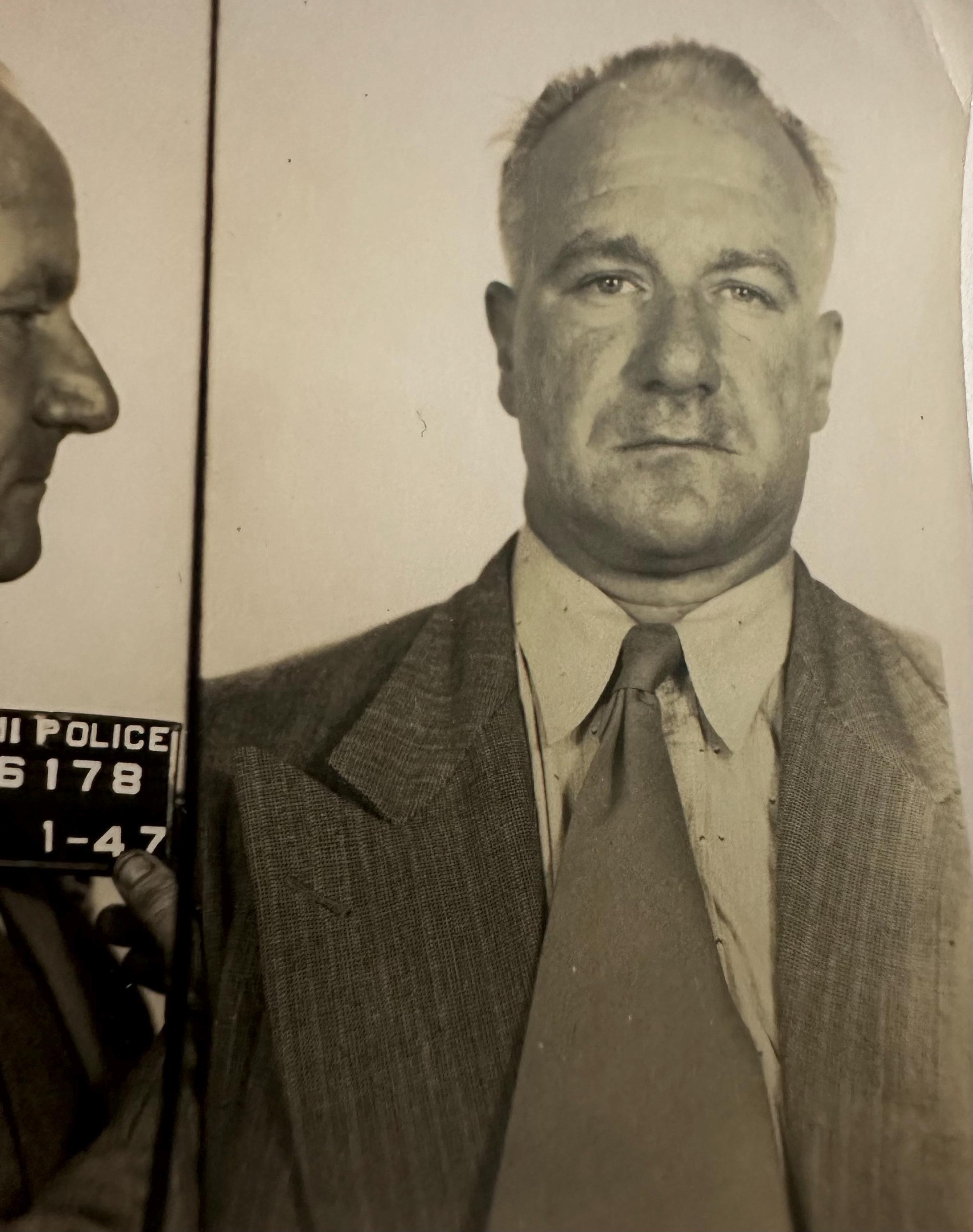 Original 1940s Vintage Man MUGSHOT PHOTO Miami Police Department ...