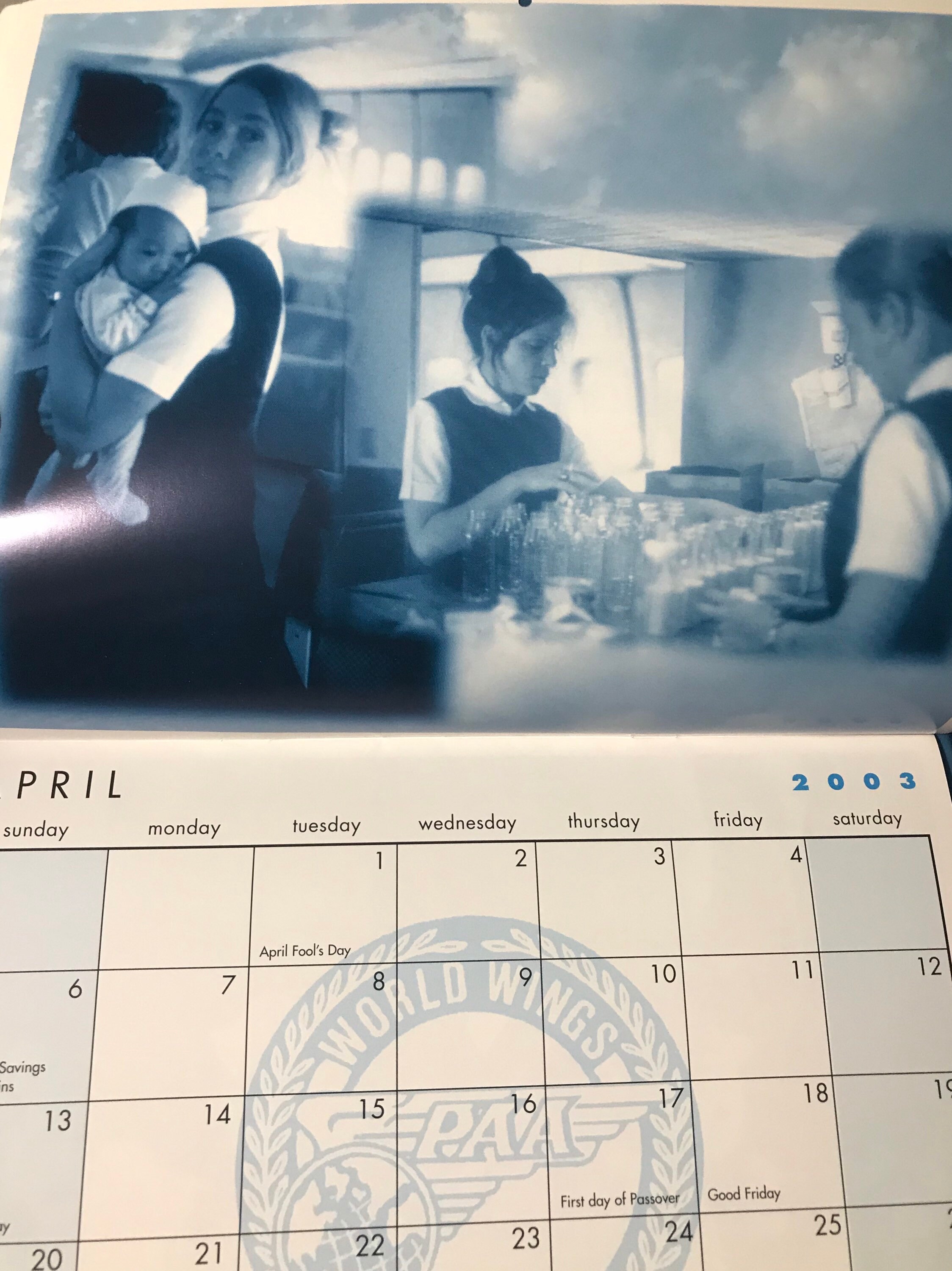 Pan Am Airlines Flight Attendant Stewardess Pan Am World Wings Calendar ...