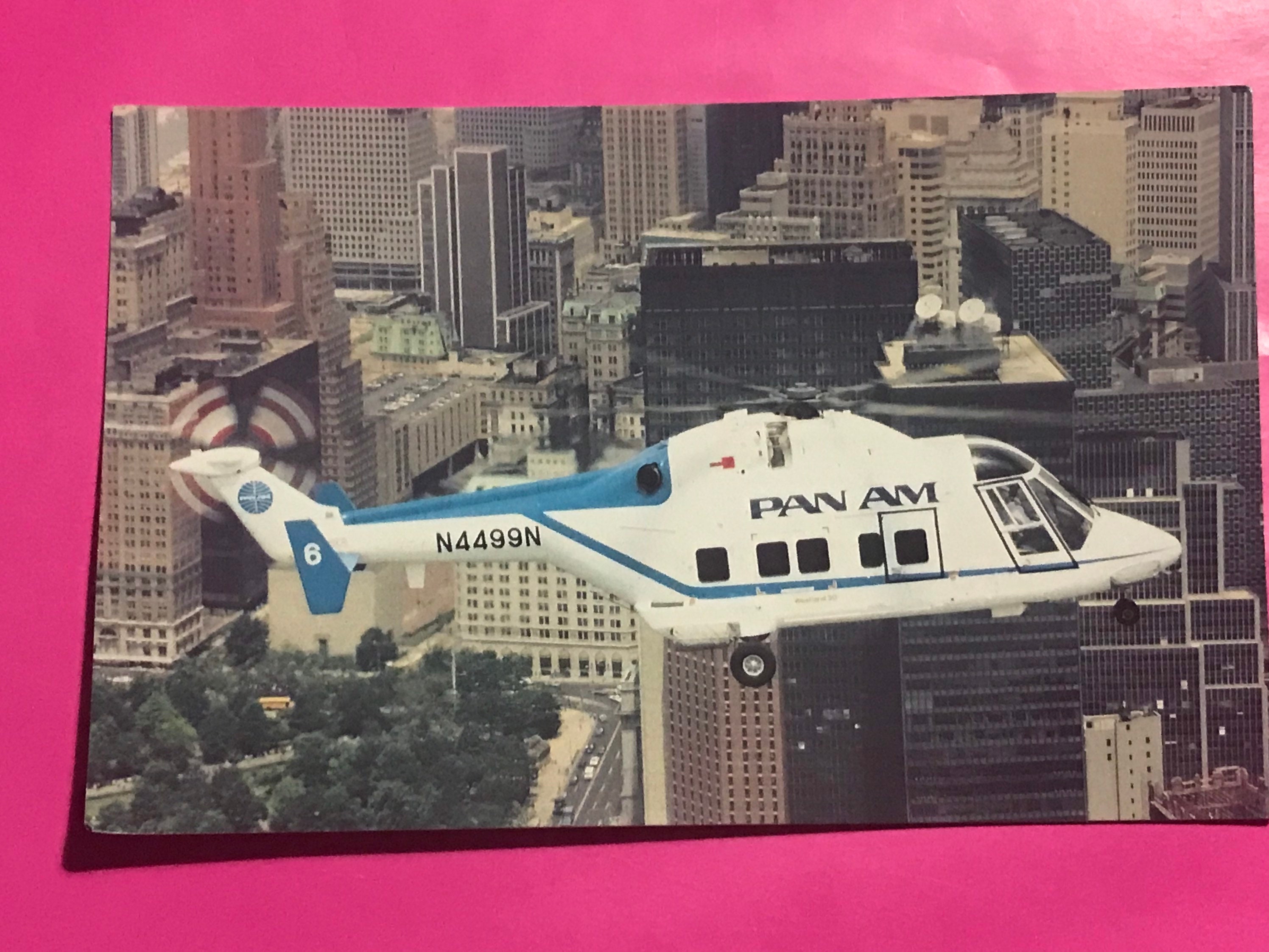 Vintage Pan American Airlines HELICOPTER Omniflight POSTCARD Rare Pan ...