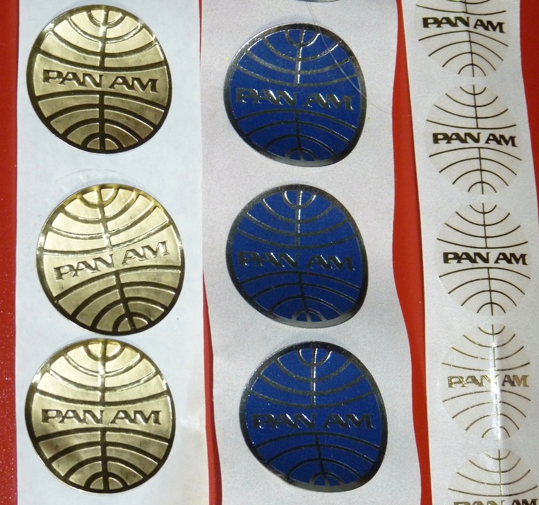 Vintage Pan Am Airlines Logo Stickers Lot of 9 - Etsy