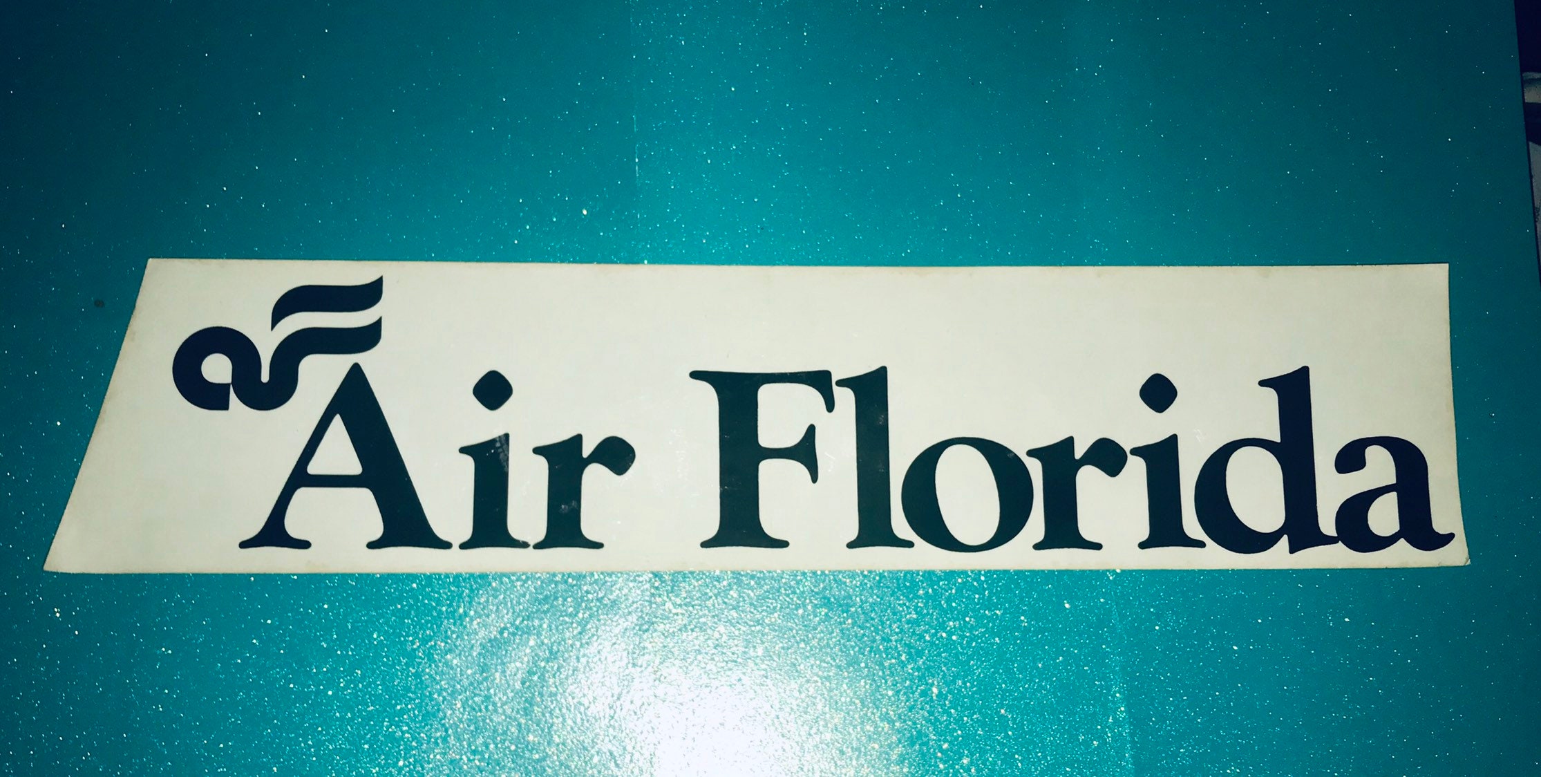 Vintage Air Florida Airlines Car Bumper Sticker Rare Unused White W ...