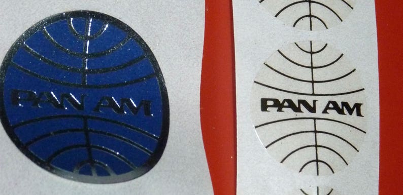Vintage Pan Am Airlines Logo Stickers Lot of 9 - Etsy
