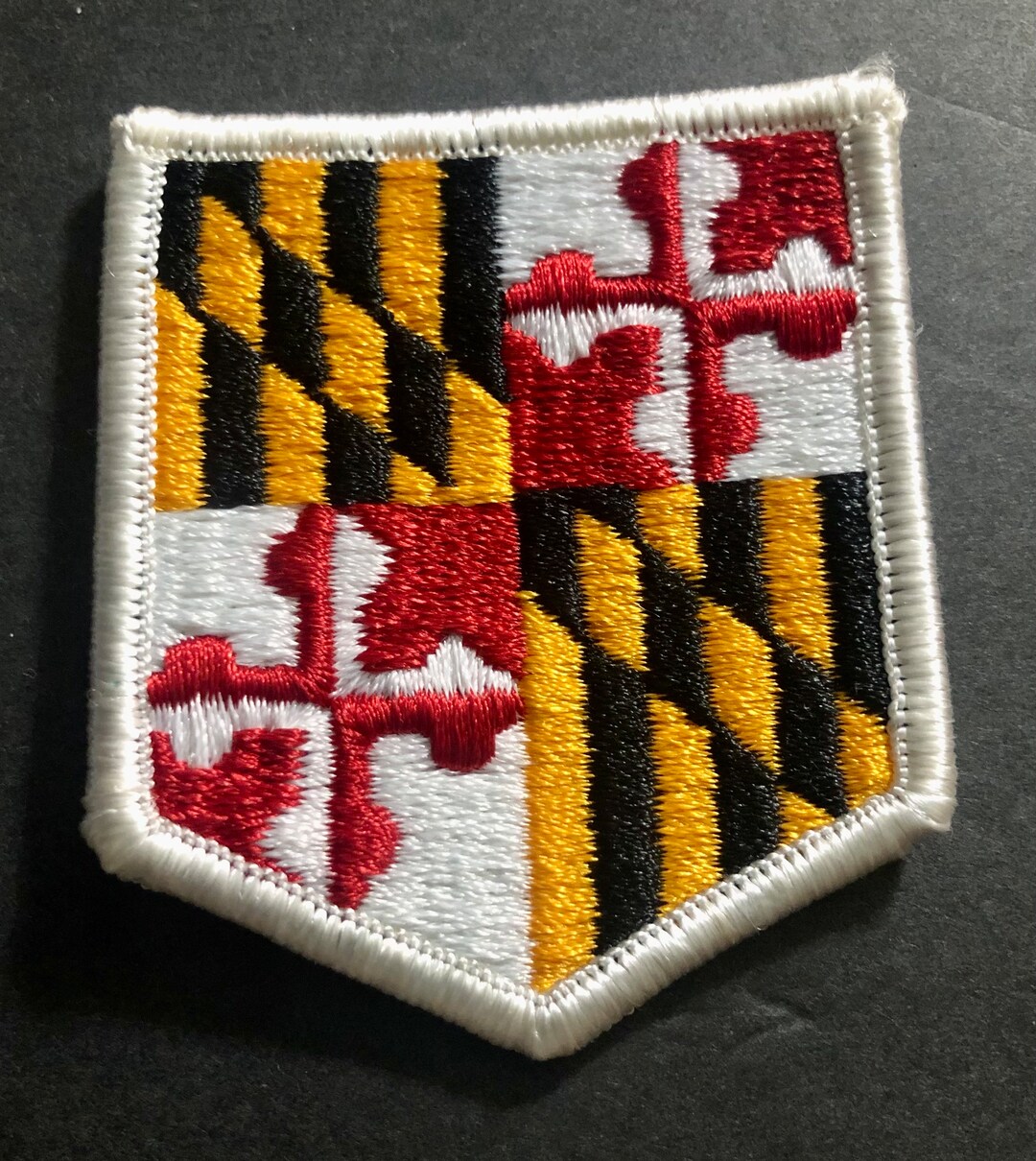MARYLAND State Flag Embroidered Uniform PATCH 2 3/4” New White Border ...